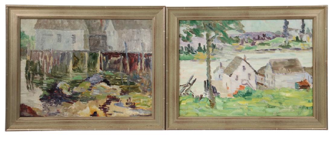 PAIR OF AMERICAN IMPRESSIONIST HARBOR SCENES