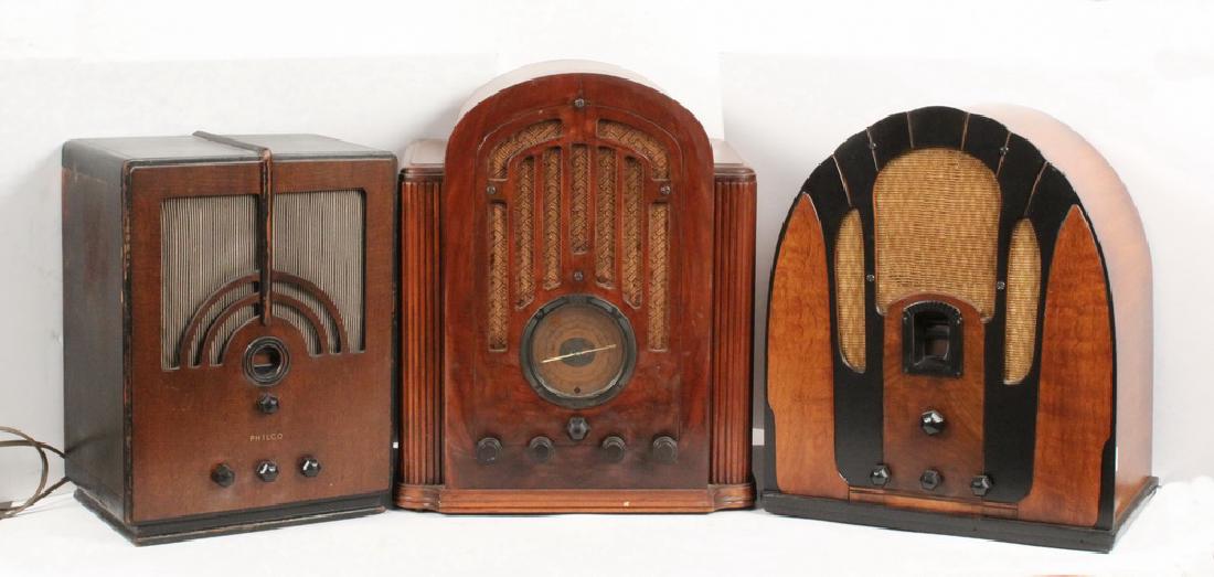 (3) Large Vintage Table Top Radios