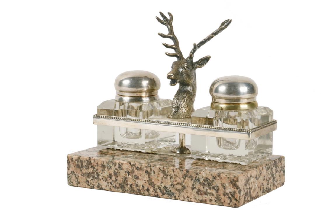 STAG HEAD DOUBLE INKWELL