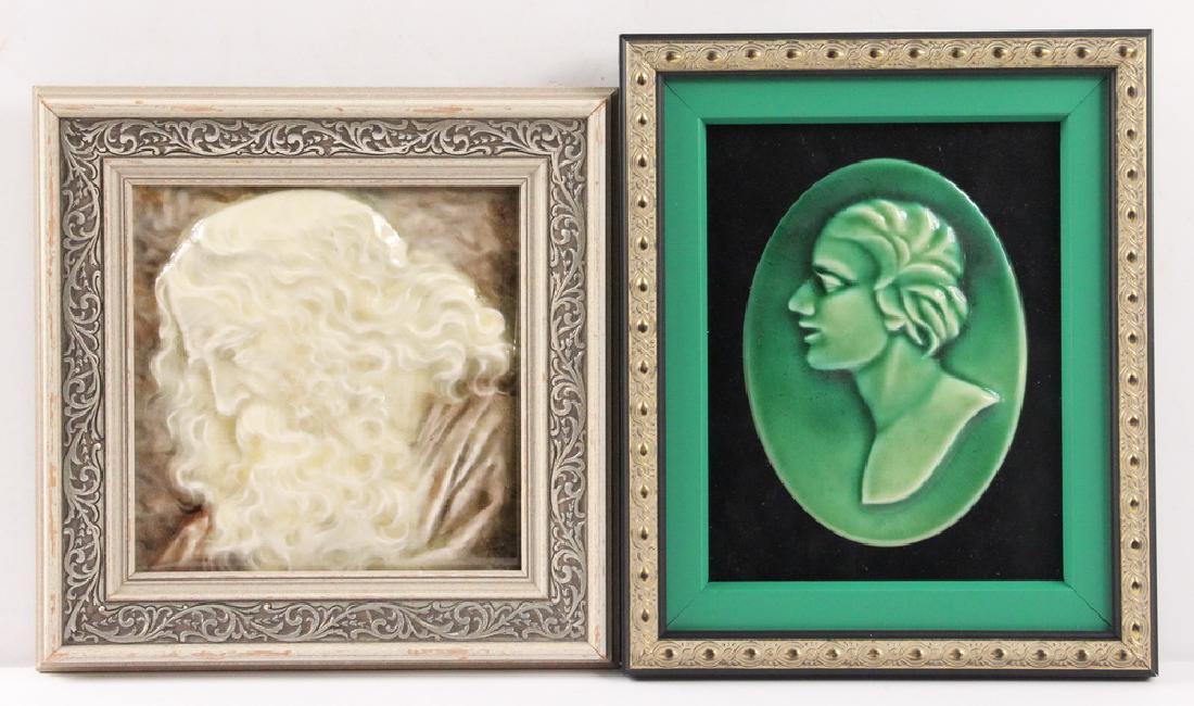(2) FRAMED PORTRAIT TILES