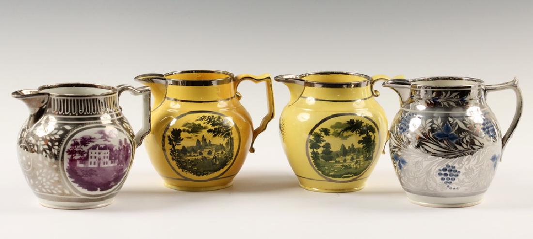 (4) LUSTREWARE PITCHERS