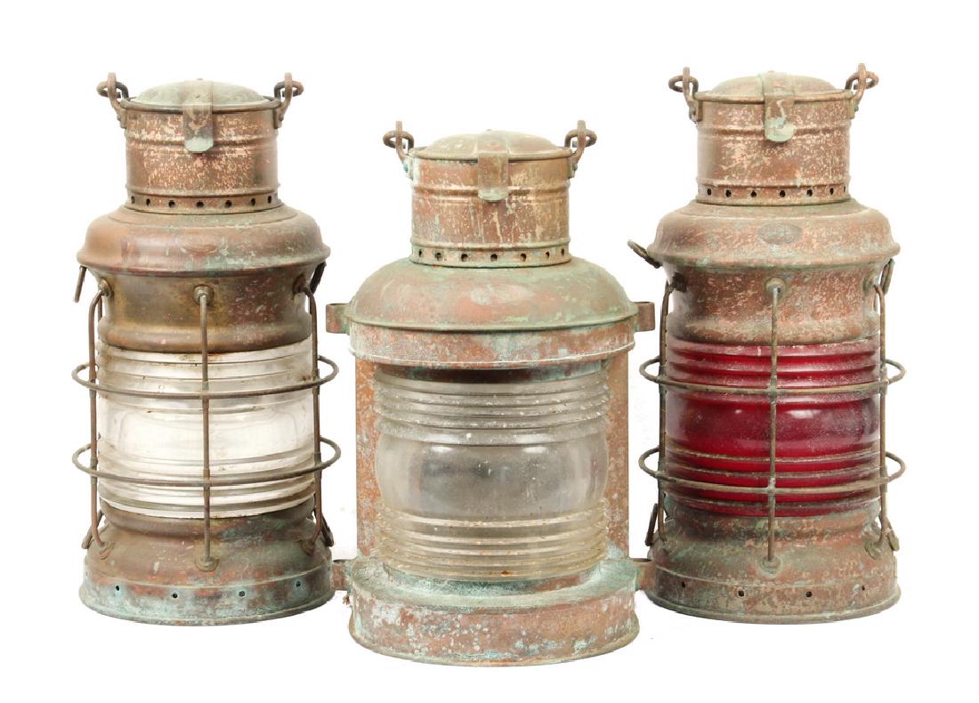 (3) ANTIQUE SHIP'S LANTERNS
