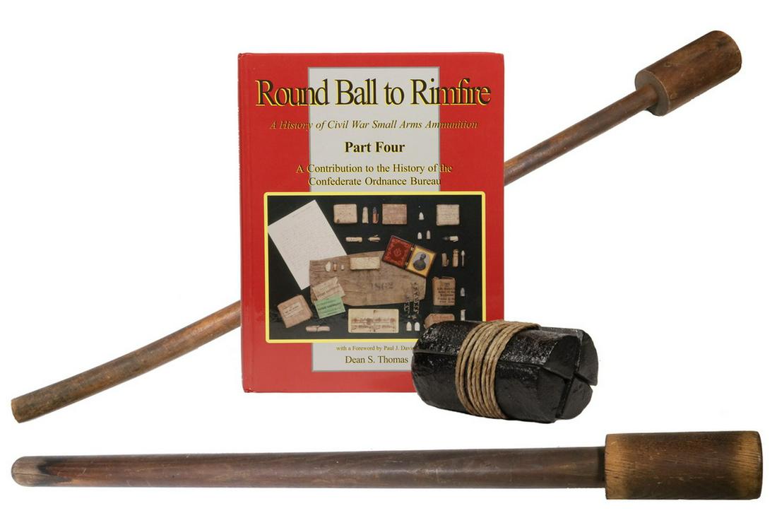 For Auction: (2) EARLY WOODEN RAMRODS, RARE CIVIL WAR ARTILLERY (#2491 ...