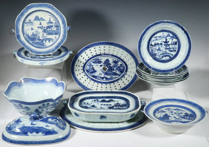 (13 Pcs) Chinese Canton & Nanking Porcelain