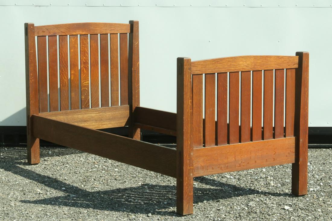 L&jg Stickley Mission Oak Twin Bed