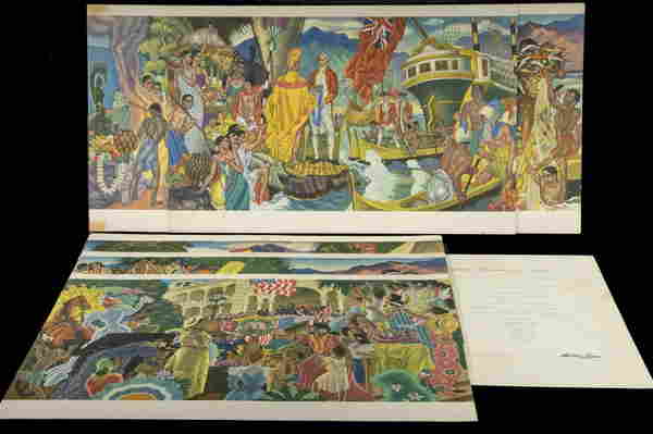 (11) 1930S MATSON LINE HAWAII MENUS & MENU COVERS, DESIGNED BY EUGENE ...