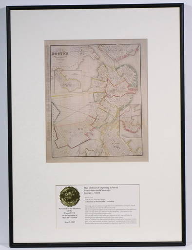 Fine Reproduction Map Of Antebellum Boston
