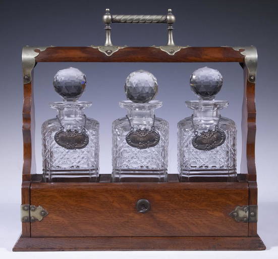 ENGLISH OAK TANTALUS WITH BOTTLES (#1101) on Aug 26, 2022 | Thomaston ...