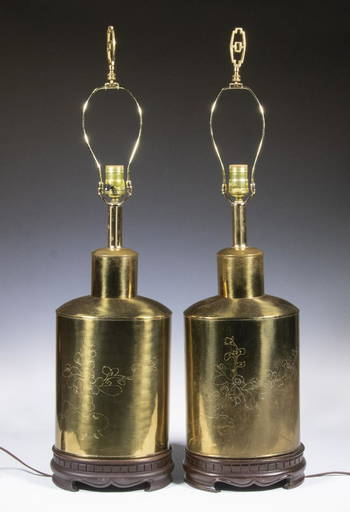 PR CHINESE BRASS TABLE LAMPS (#4207) on Jan 18, 2023 | Thomaston Place ...