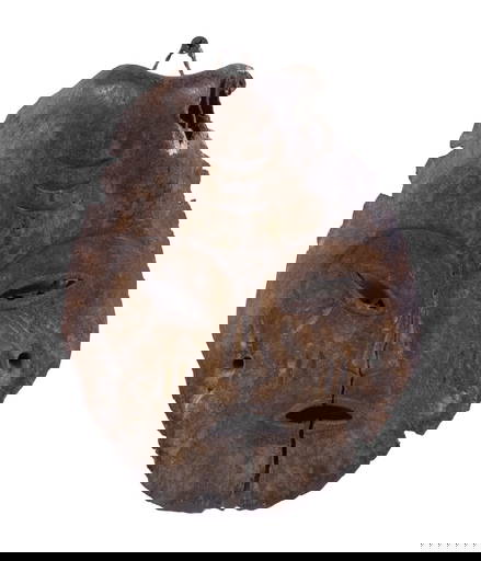 Congo Pygmy Tribe Mask Carved From Crocodile Skull