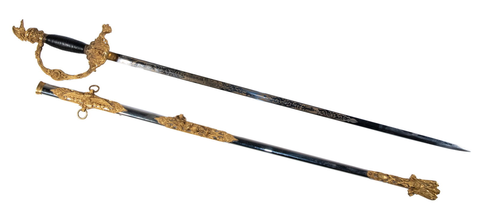 Important Philippine War Ornate Officer's Sword Presented To Captain ...