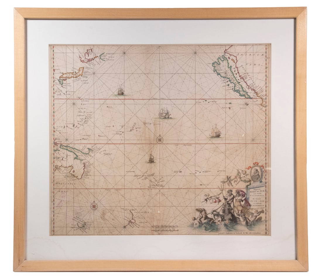 Early 18th C. Dutch Chart Of Pacific Ocean By Frederik De Wit (1629 ...