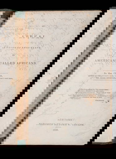 The First Abolitionist Tract By A White Woman, 1836 Ed Of 1833 First