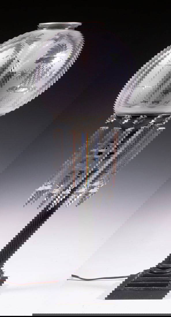 Brass & Glass Astral Lamp Auction