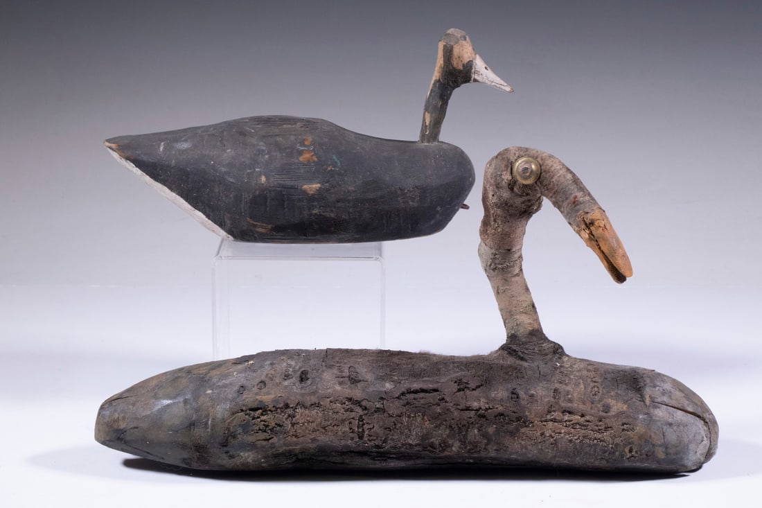 (2) Vintage Root Head Decoys Auction