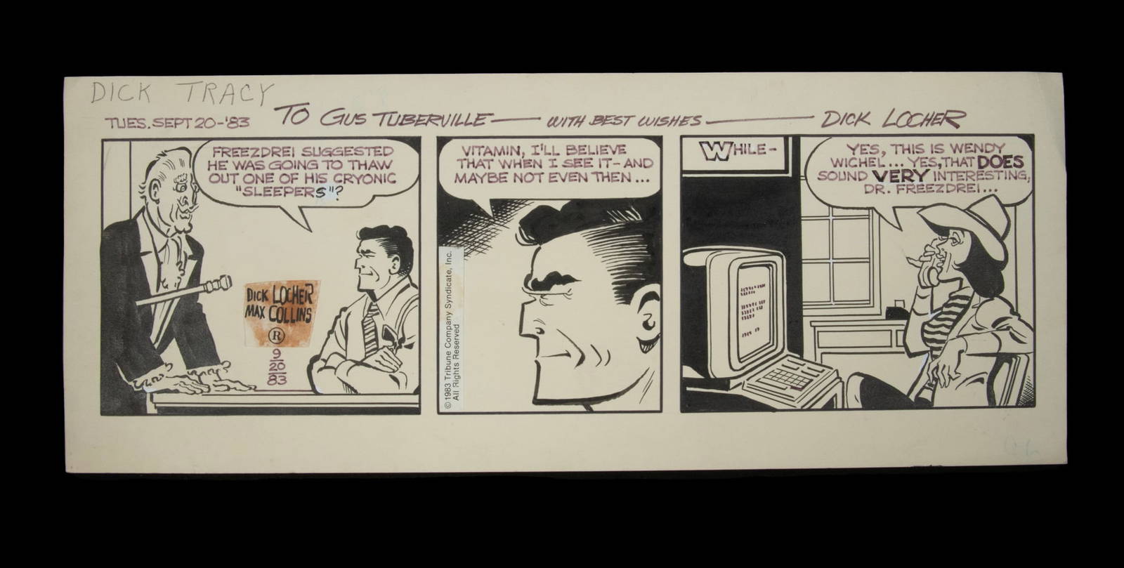 Comc Strip Art 1983 "dick Tracy" By Dick Locher (1929-2017) Auction