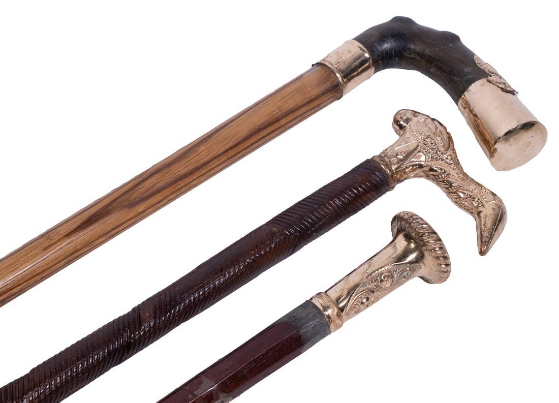 (3) Fancy Walking Sticks Auction