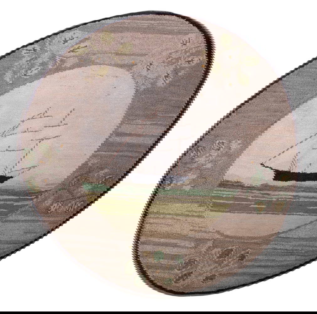 Round Hooked Rug Of Sailing Ship, Circa 1920 - Feb 22, 2025 | Thomaston ...