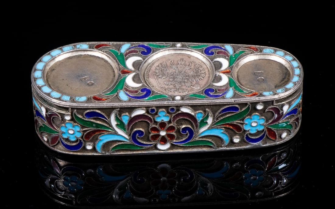 Russian Silver & Cloisonne Enamel Coin Holder Auction