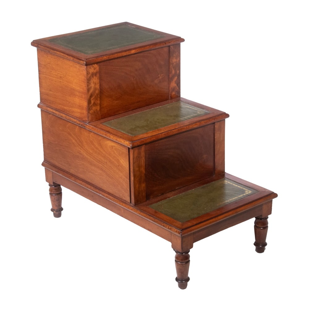 English Mahogany Bed Steps By W & C Wilkinson Auction