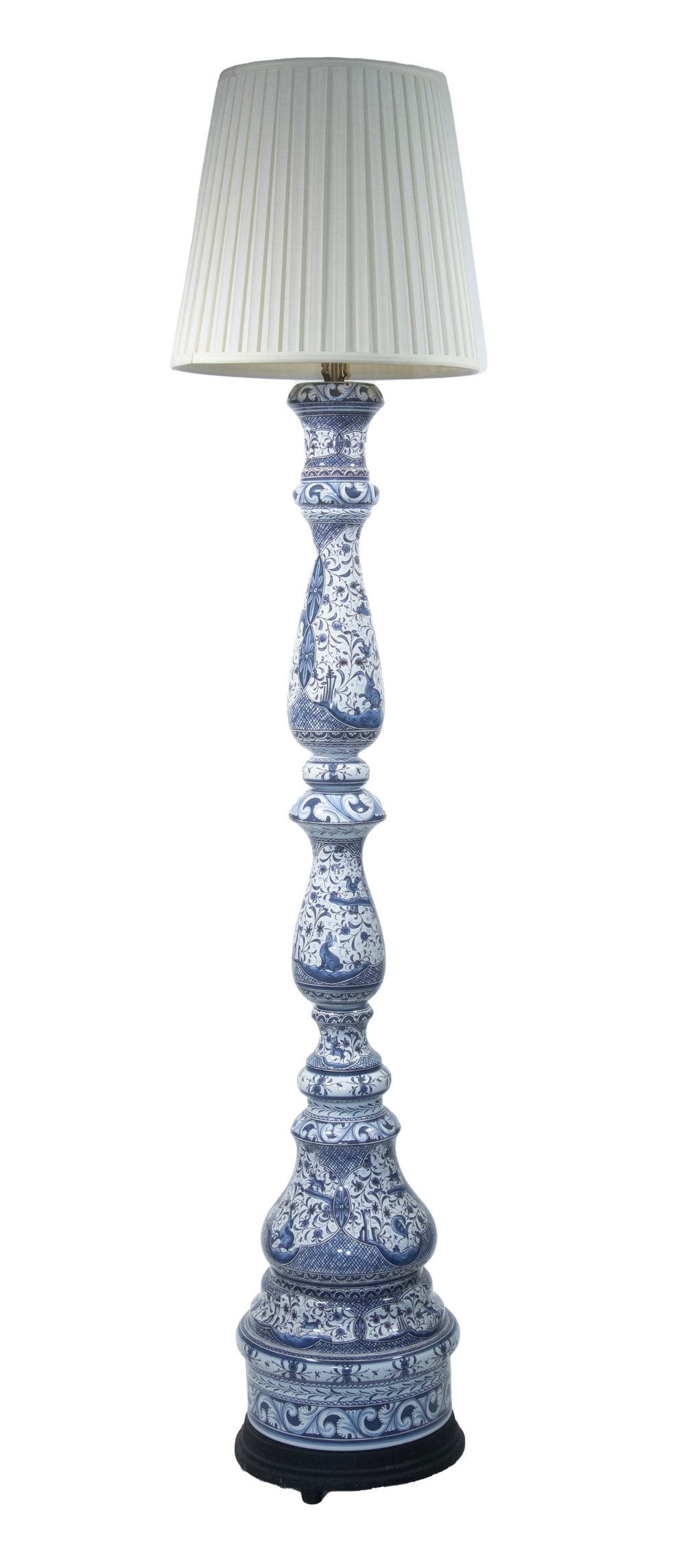 Portuguese Blue And White Pottery Floor Lamp Auction