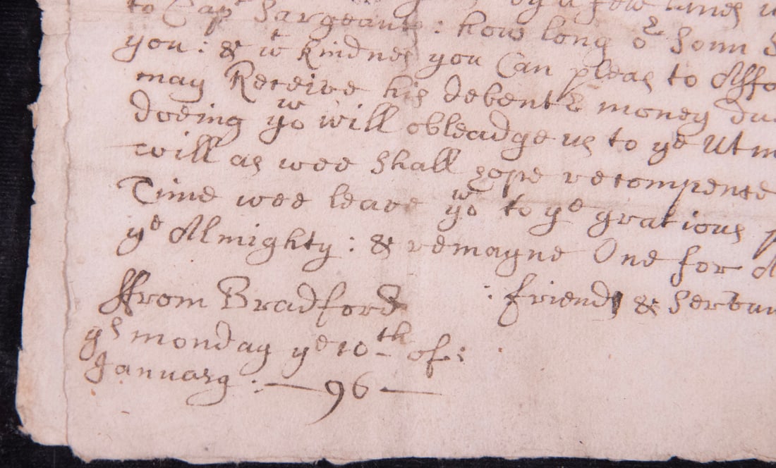 X-rare 1696 Letter To Capt John Hill At Fort Saco From Thomas Hardy Of ...