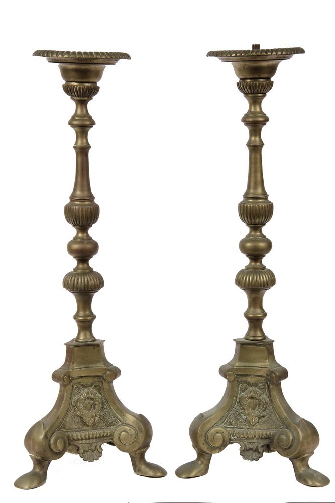 PAIR EARLY BRONZE PRICKET CANDLE STANDS - 18th c. - Feb 08, 2014 ...