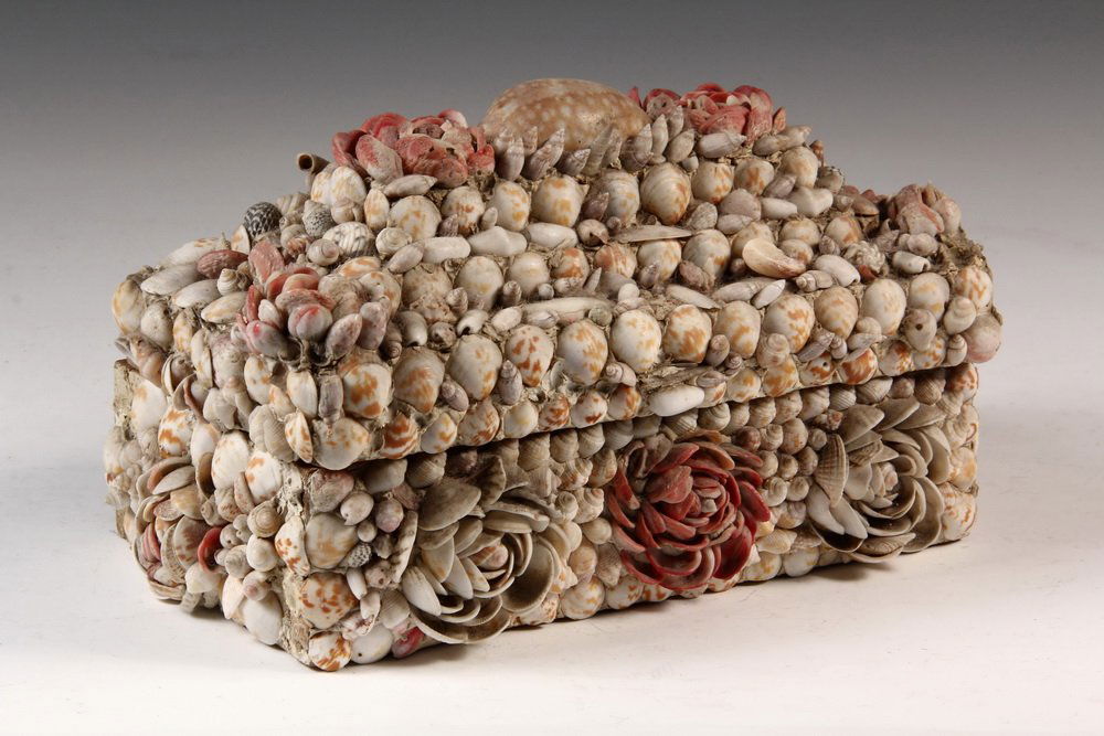 Victorian Folk Art Sea Shell Jewelry Box - Jan 11, 2014 | Kraft Auction ...