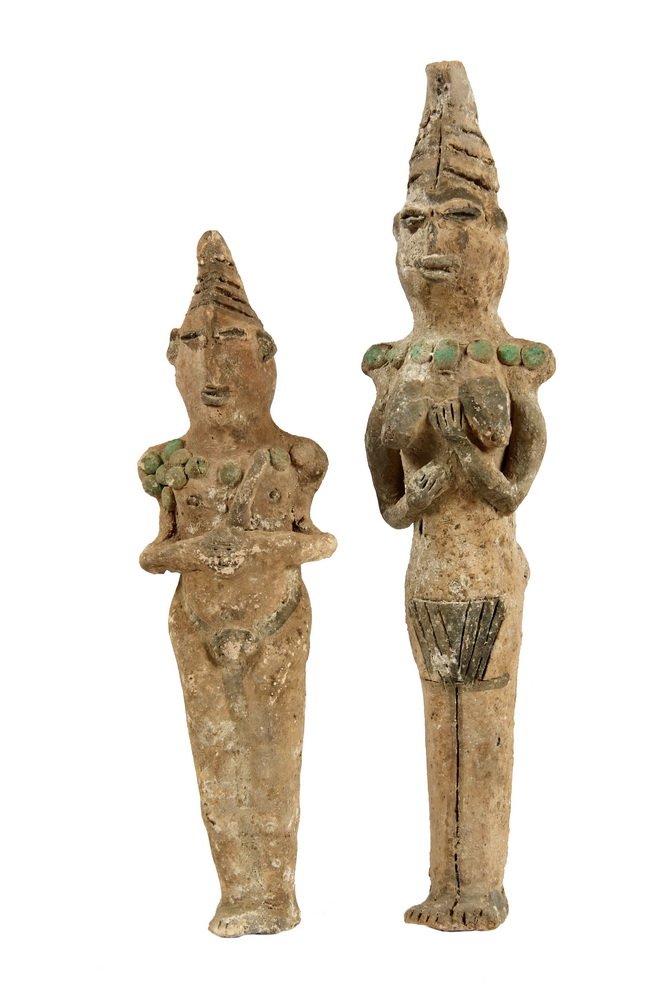 PAIR OF NEOLITHIC CLAY BURIAL FIGURINES - Eridu Ubaid