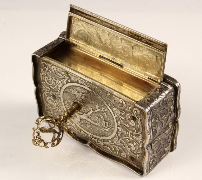 GERMAN SILVER MECHANICAL MUSIC BOX - Baroque Style Cyma : Lot 1032