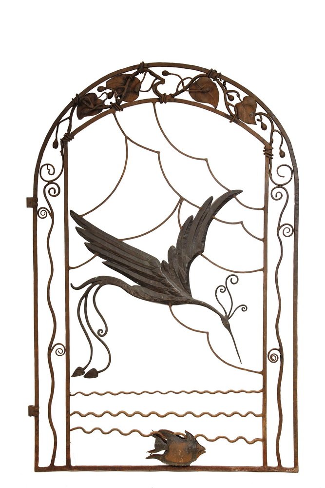 ARTISAN IRON GATE - Art Deco Hand Wrought Iron Gate in