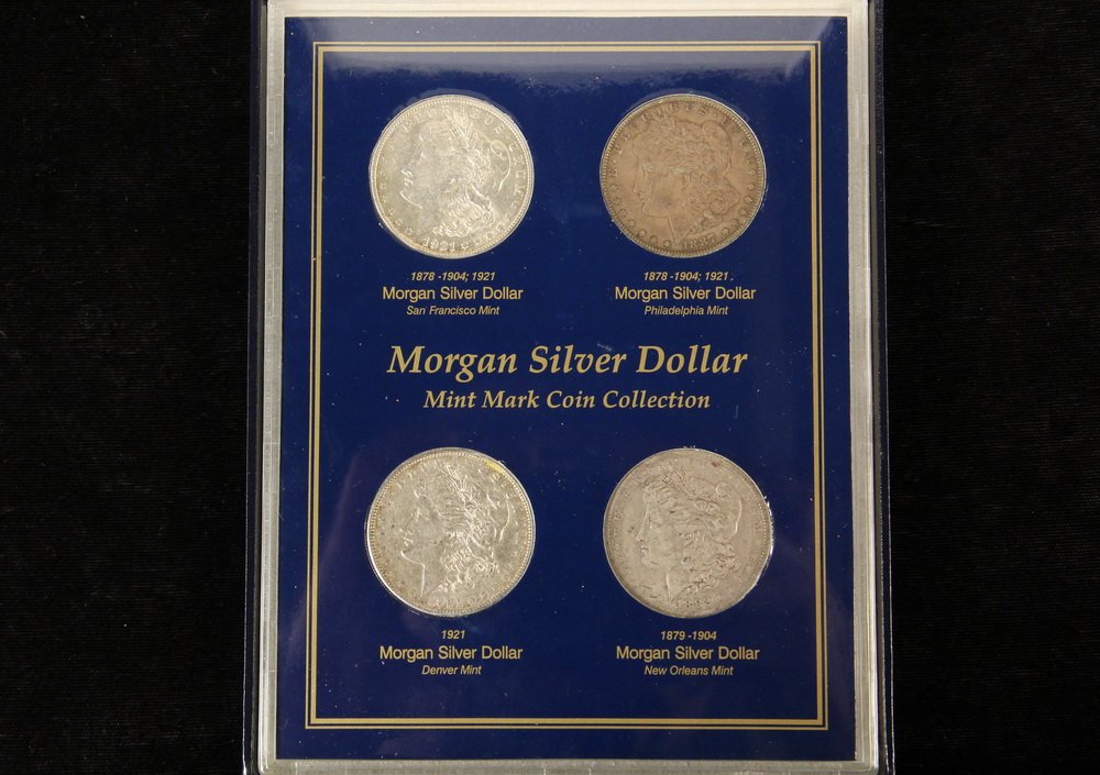 Coins (4) Silver Dollars, Four Different Mints.