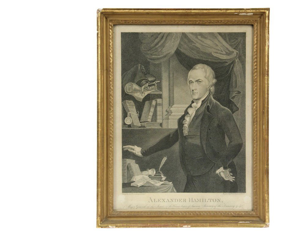 ENGRAVING OF ALEXANDER HAMILTON - Stipple Engraving,