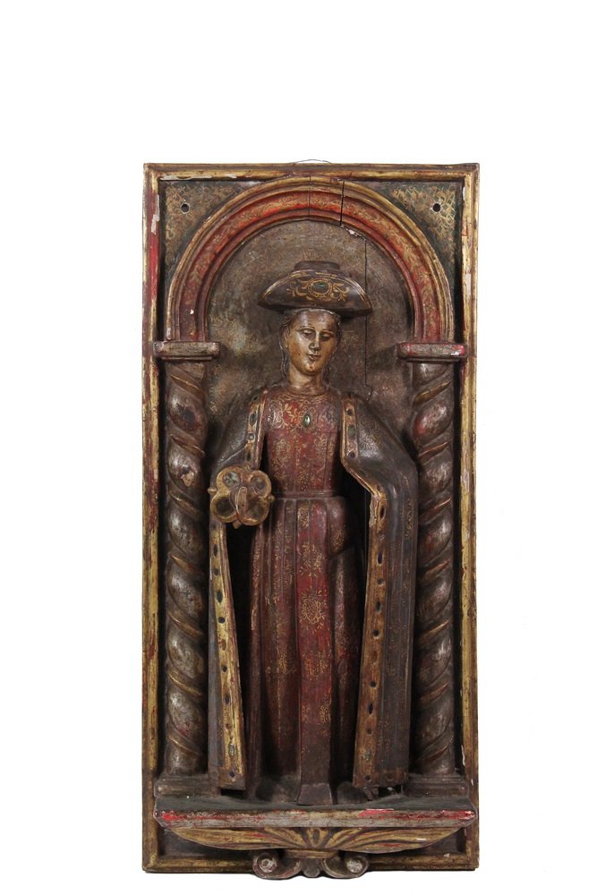 SPANISH OR SPANISH COLONIAL SANTOS PANEL - Carved Wood