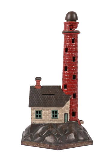 Cast Iron Semi Mechanical Lighthouse Bank America, C.