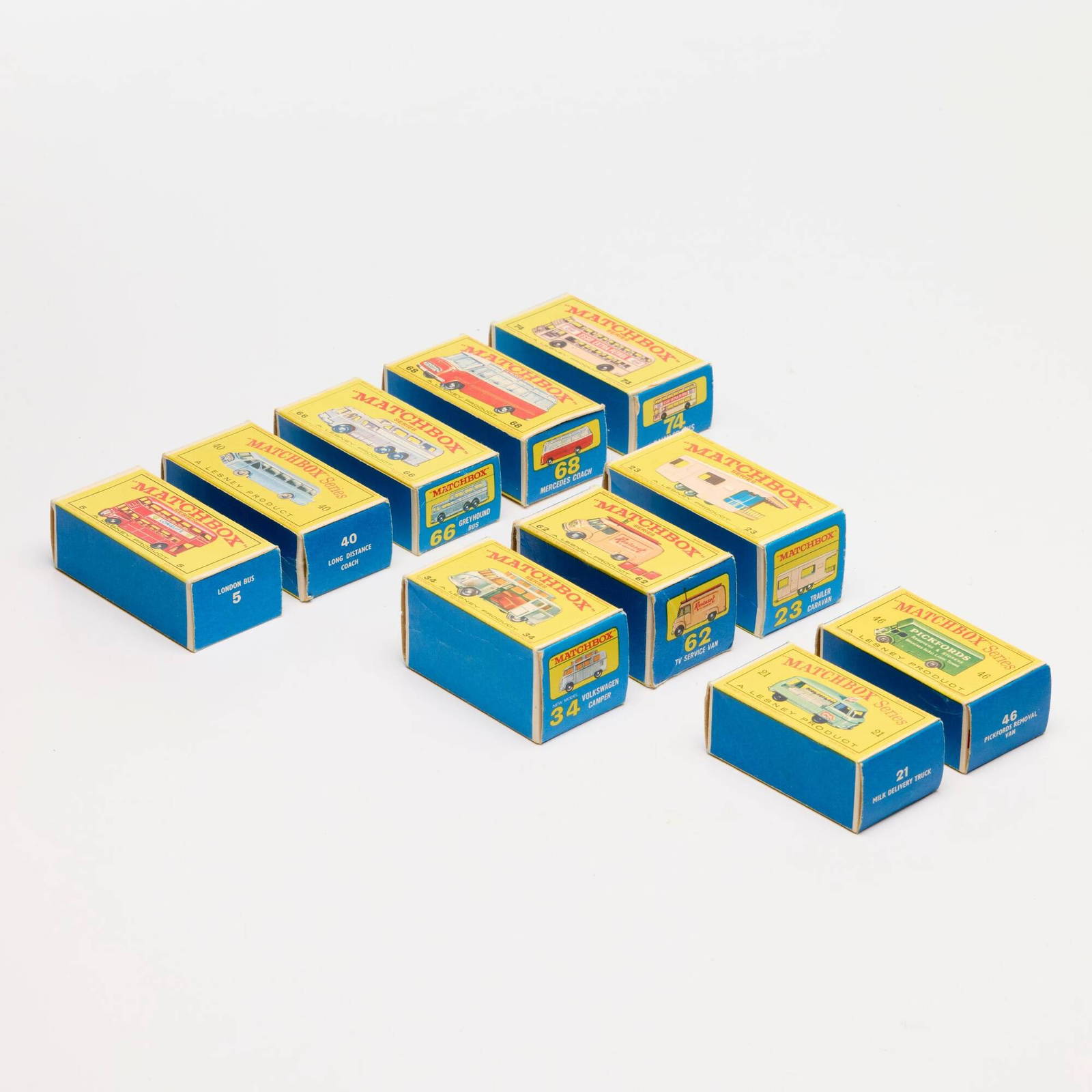 Ten Lesney Matchbox Vehicles Unused Auction