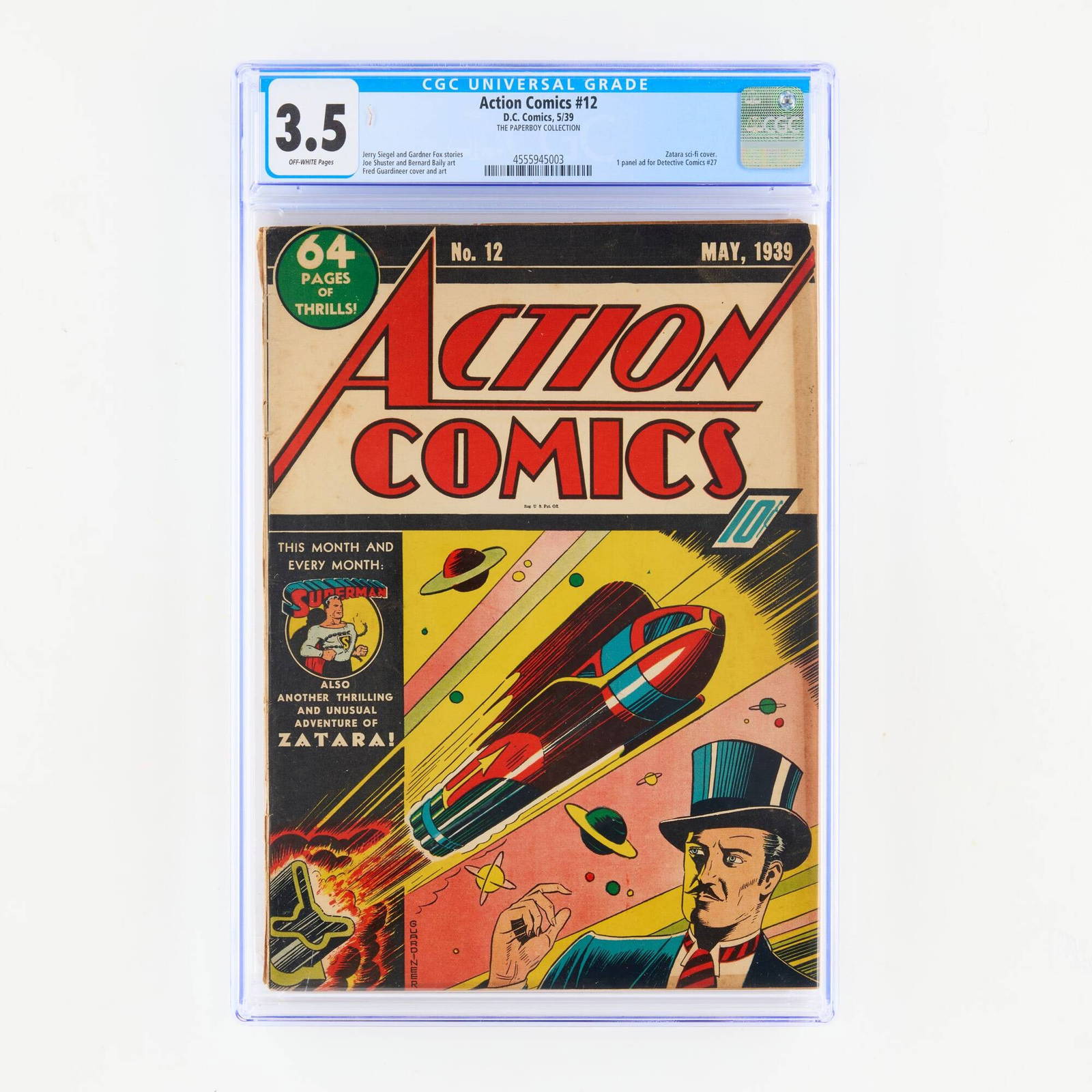 D.c. Comics Action Comics #12 Cgc 3.5 Auction