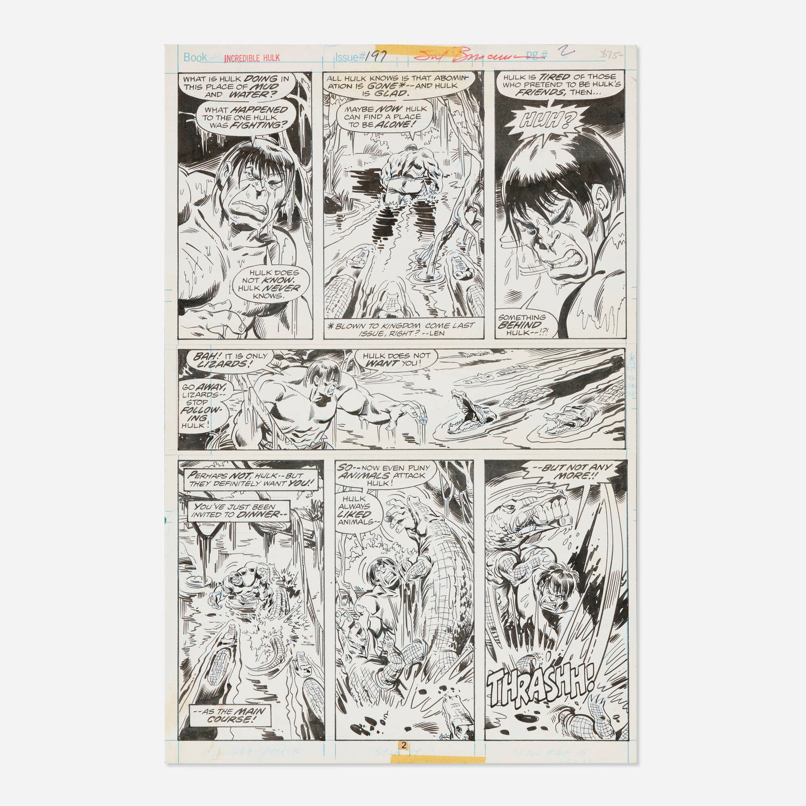 Sal Buscema And Joe Stanton, Incredible Hulk #197 Story Page 2 Original ...