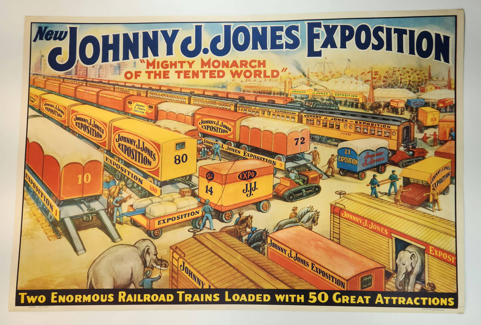 Original Johnny J. Jones Exposition Poster On Linen Auction