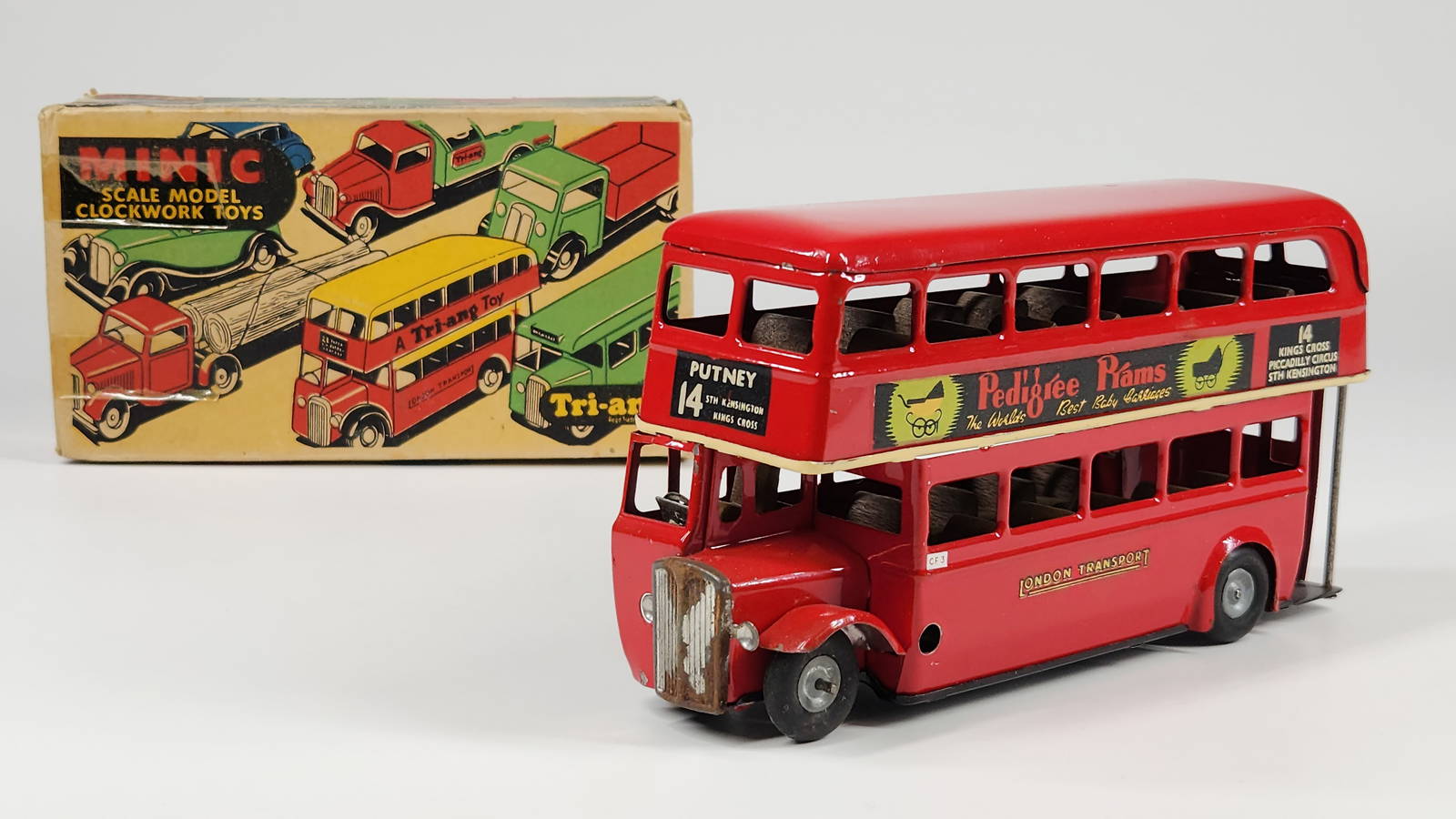 Triang Minic Toys Wind Up London Transport Bus Auction