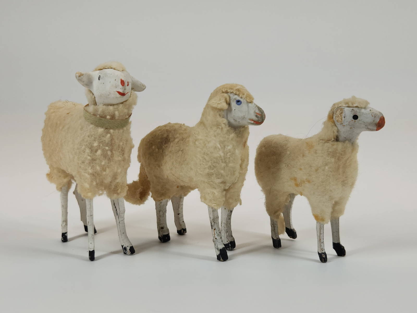 3) Antique German Putz Sheep Auction