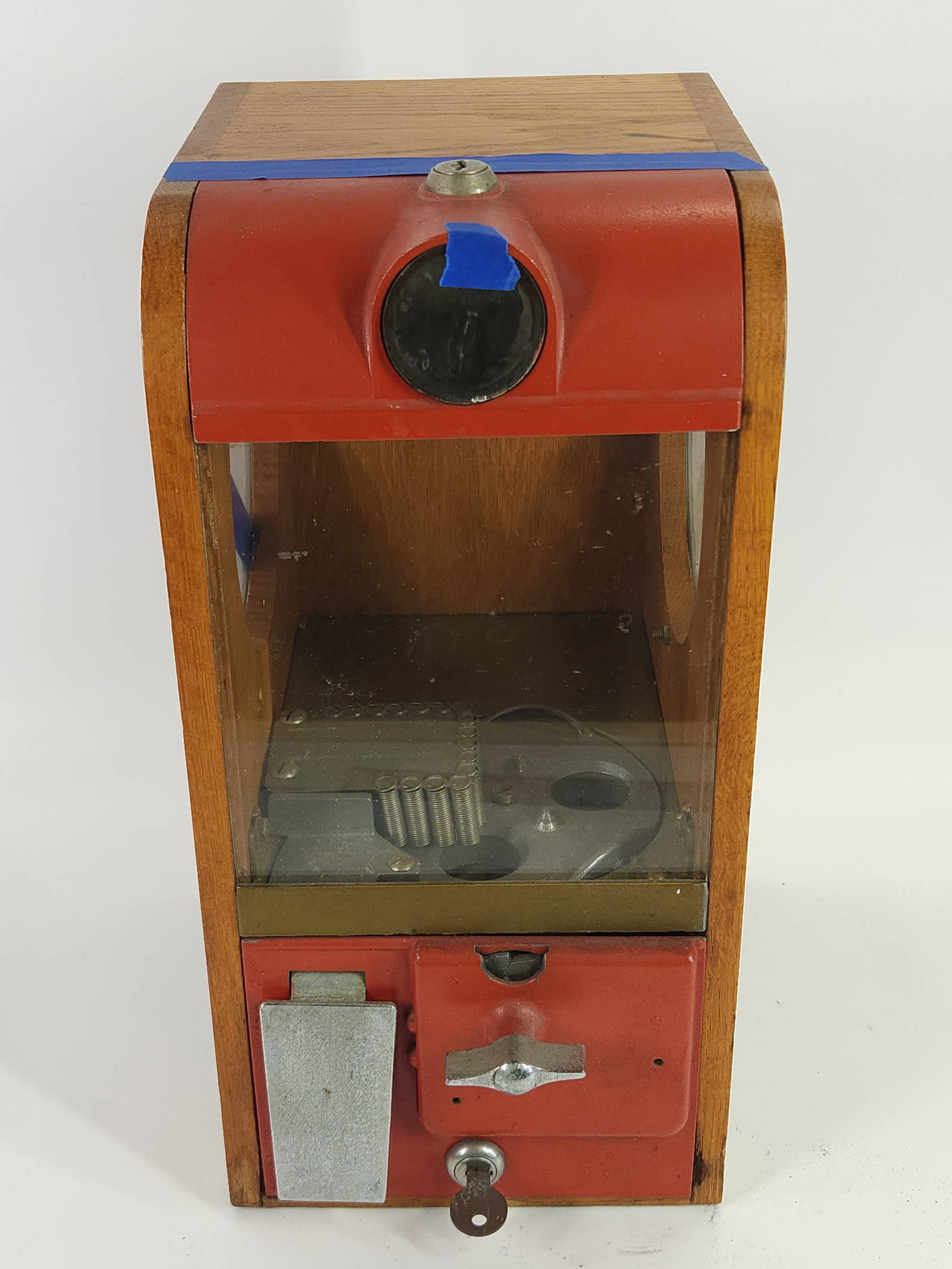 Vintage Wood Side Coin Op Gumball Machine Auction