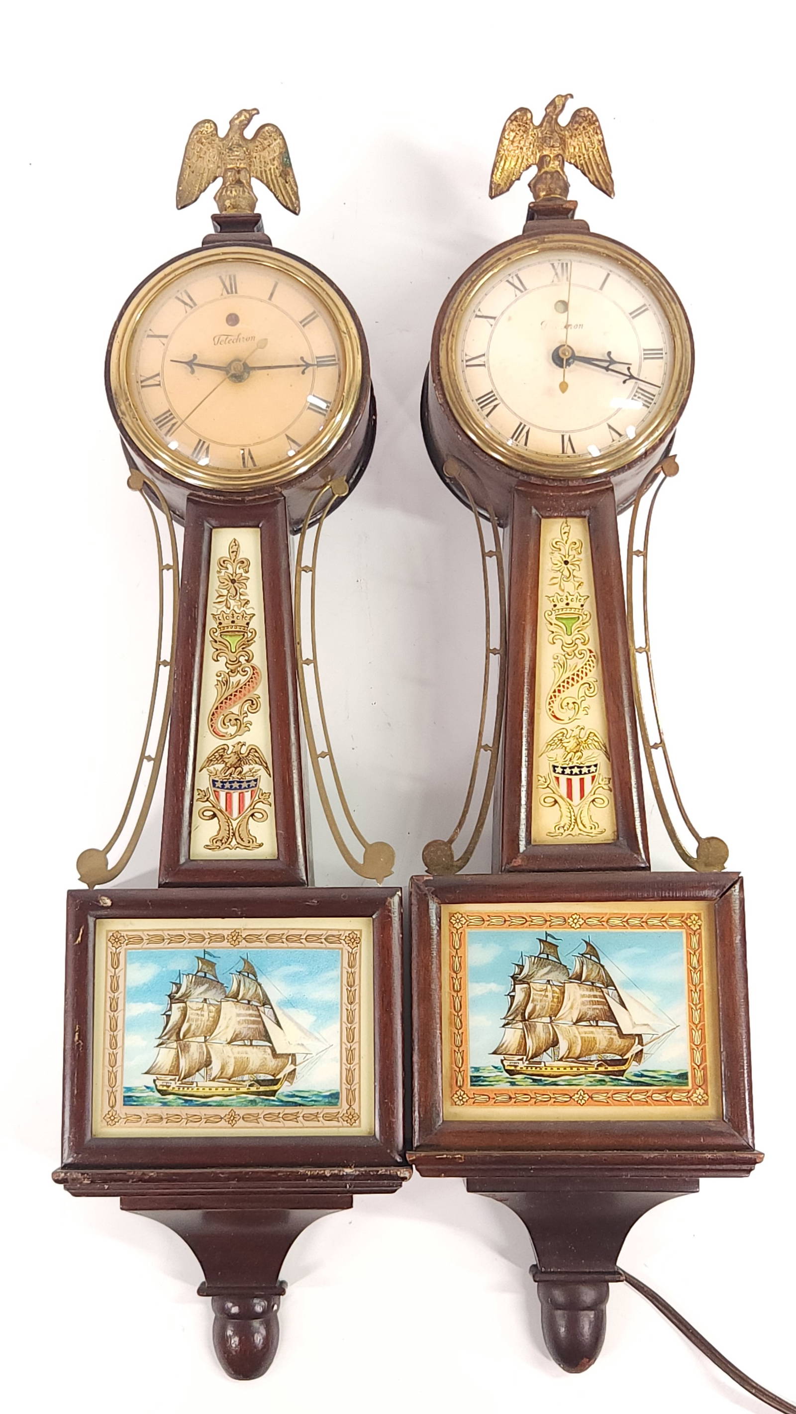 (2) Telechron 694 Electric Mini Banjo Wall Clock Auction