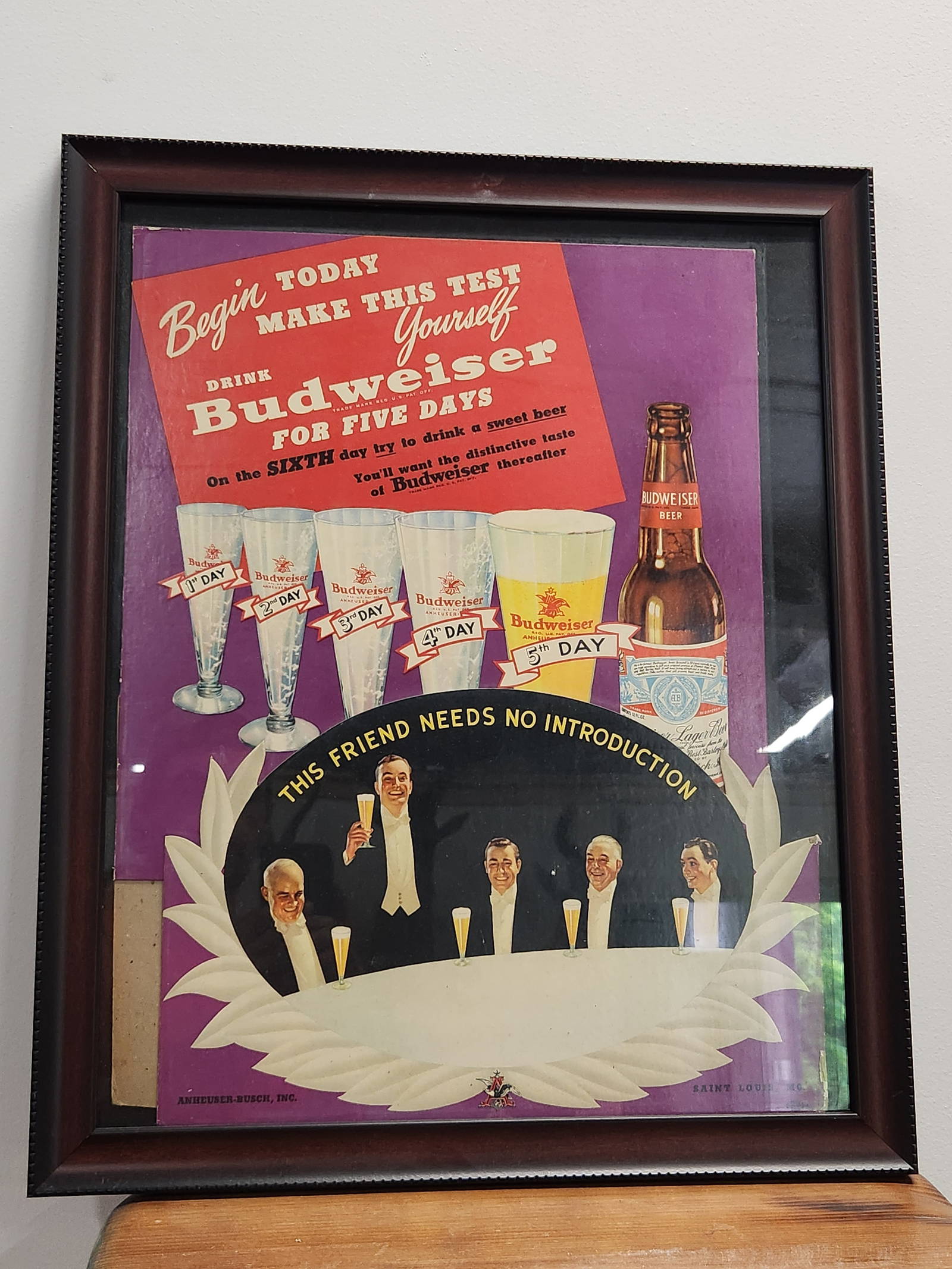 Anheuser Busch Budweiser Cardboard Sign Auction