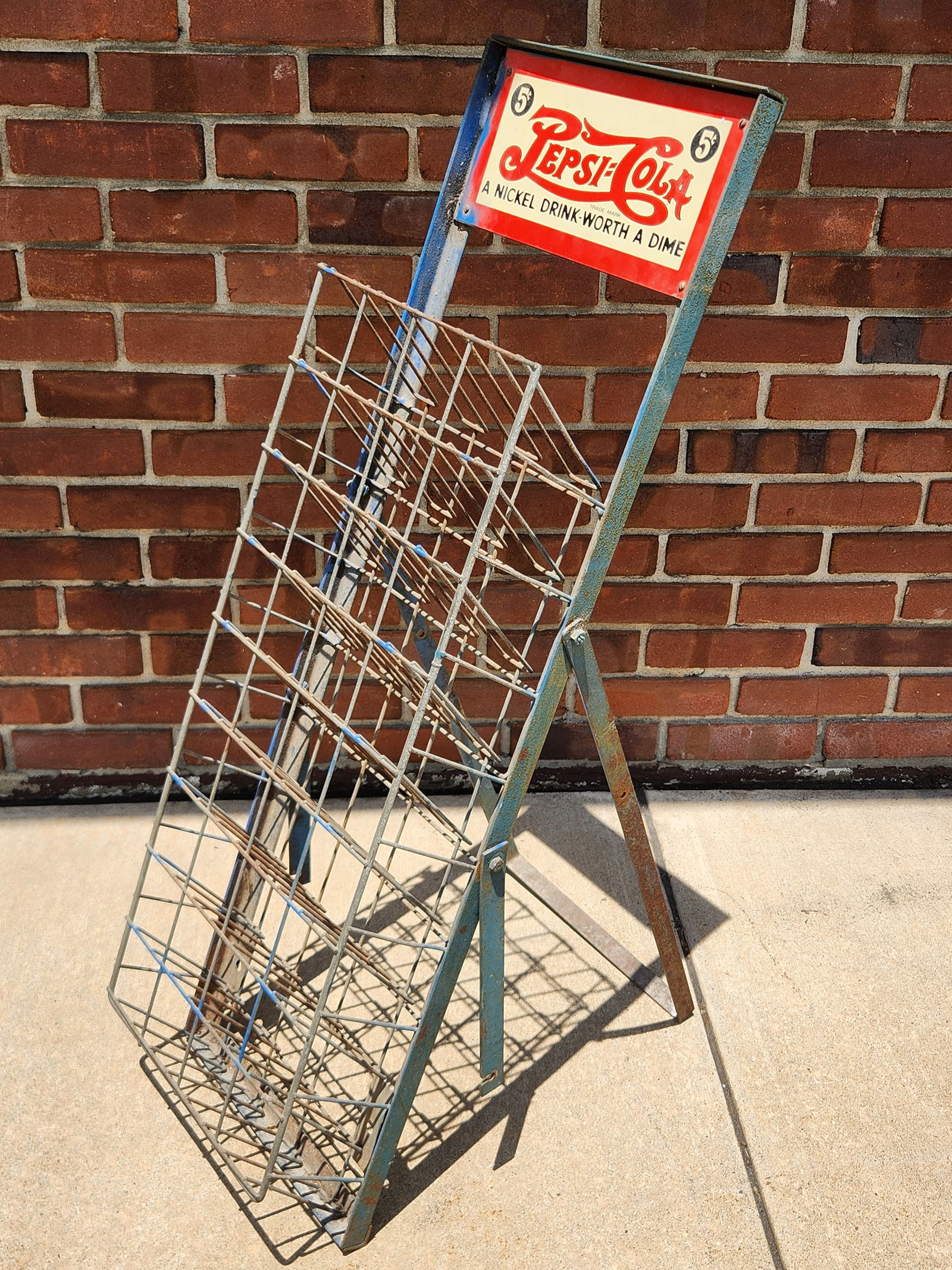 Antique Pepsi Cola Soda Bottle Rack Display Auction