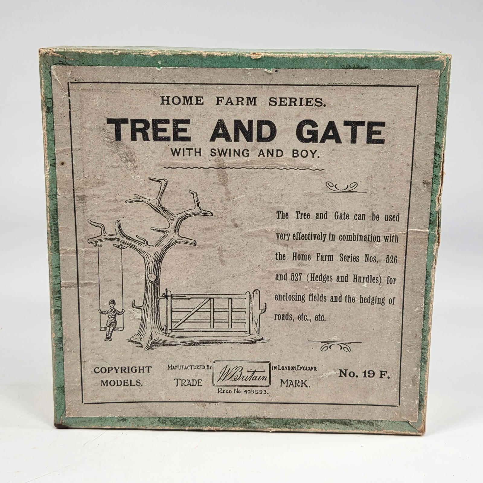 Vintage Britain Home Farm No. 19f Tree & Gate W/ Swing & Boy Auction