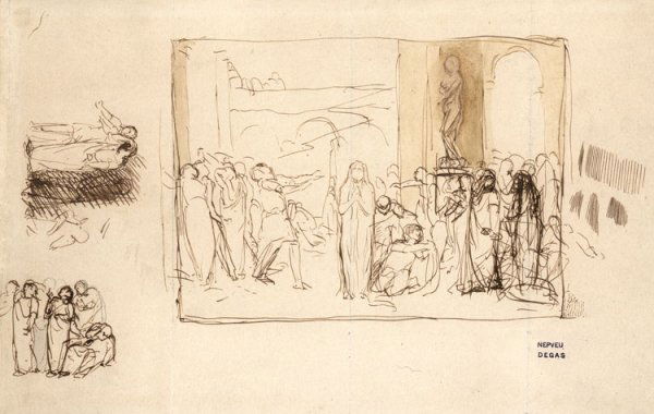 Degas, Edgar, Pen & Ink Drawing