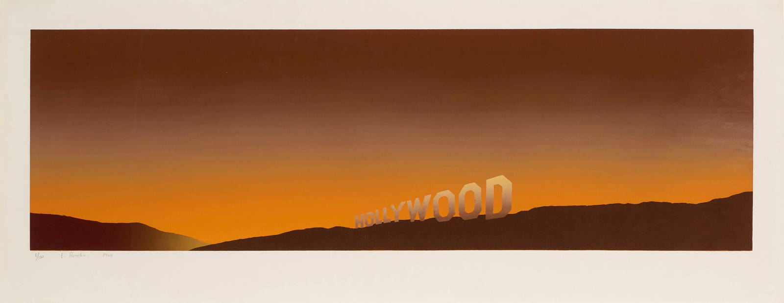 Ed Ruscha Hollywood Print In Colors Auction