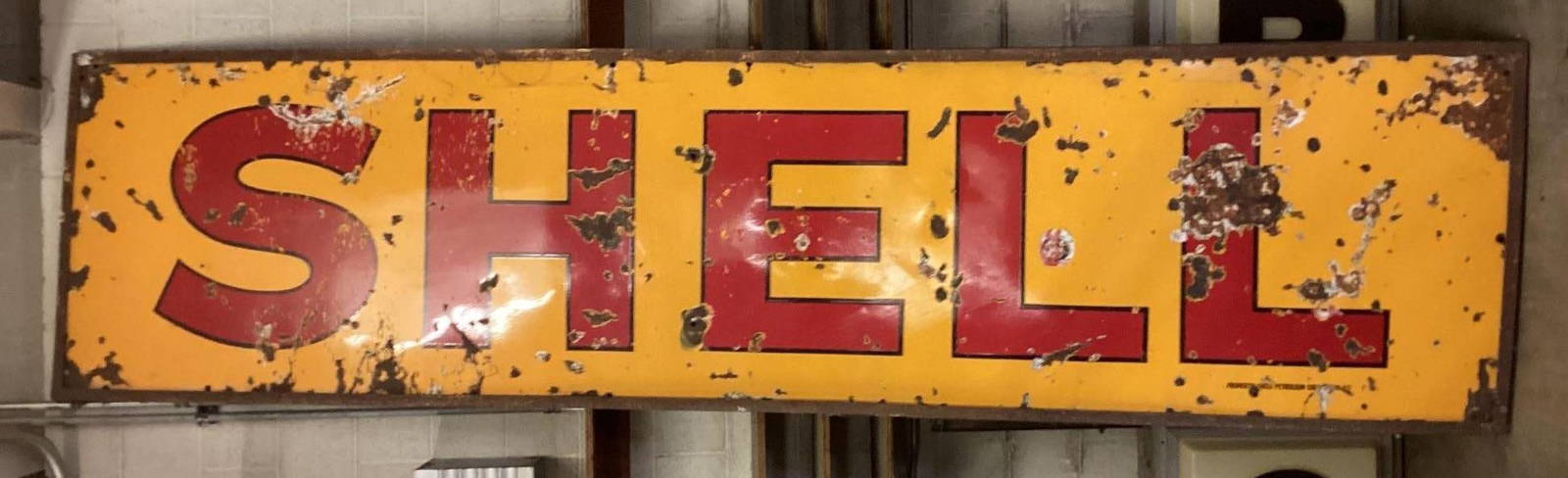 Large Shell Porcelain Sign Auction