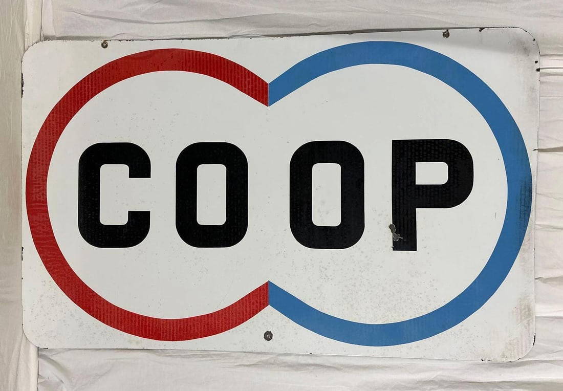 Co-op Double Sided Porcelain Sign Auction
